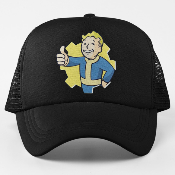 Accessories | New Fallout Vault Boy Thumbs Up Foam Trucker Snapback Hat ...